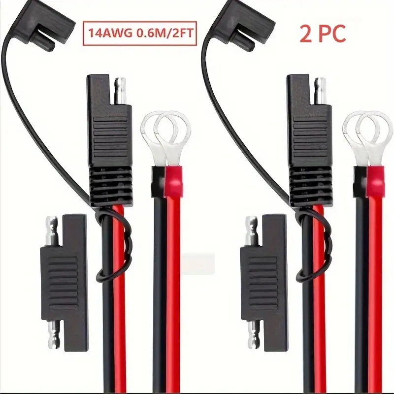 14 Awg Sae To O Ring 단자 케이블 커넥터 2피트60cm 배터리 충전기 및 유지 관리 장치용 Temu Korea