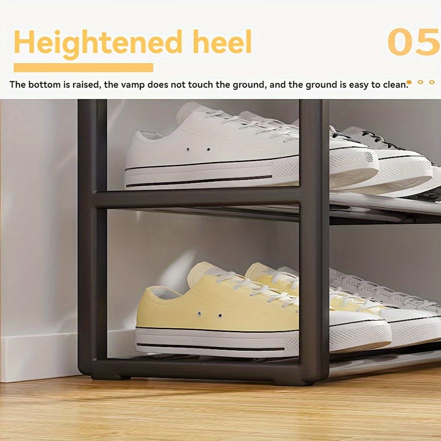 4 tier Plastic Stainless Steel Free Standing Shoe Rack - Temu United ...