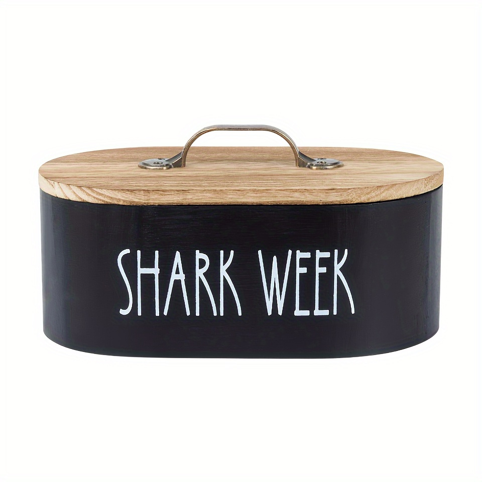 Shark Week" Rustic Wooden Storage Box Lid Versatile Bathroom - Temu