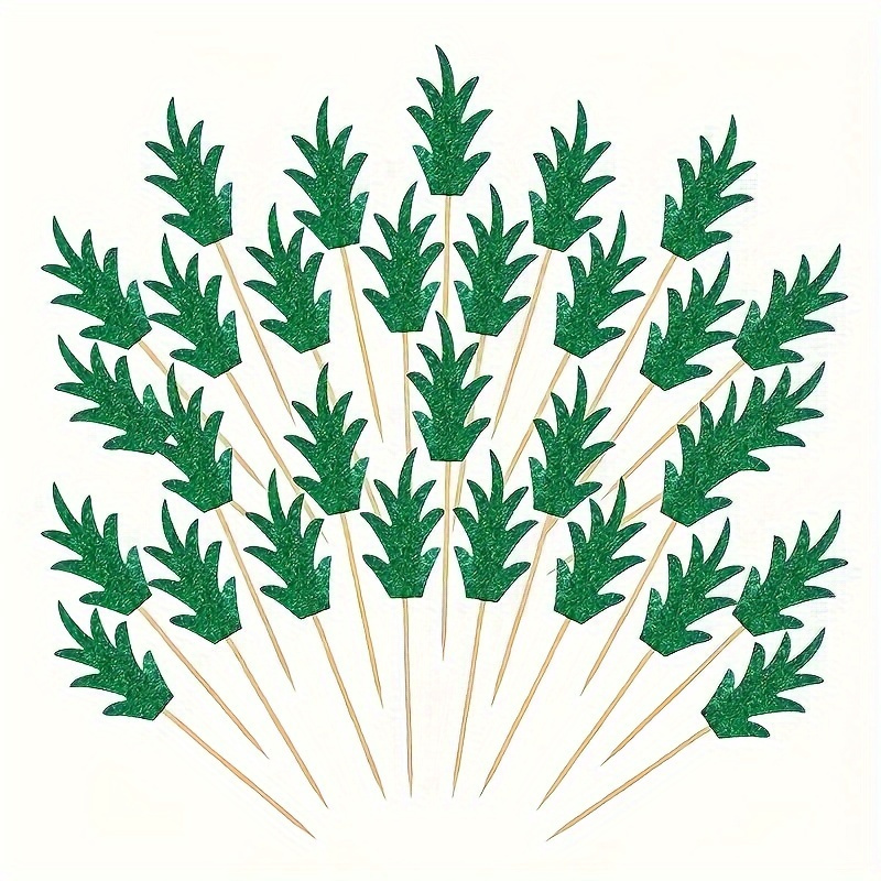 24 Piece Leaf Cupcake Toppers Set - Temu Canada
