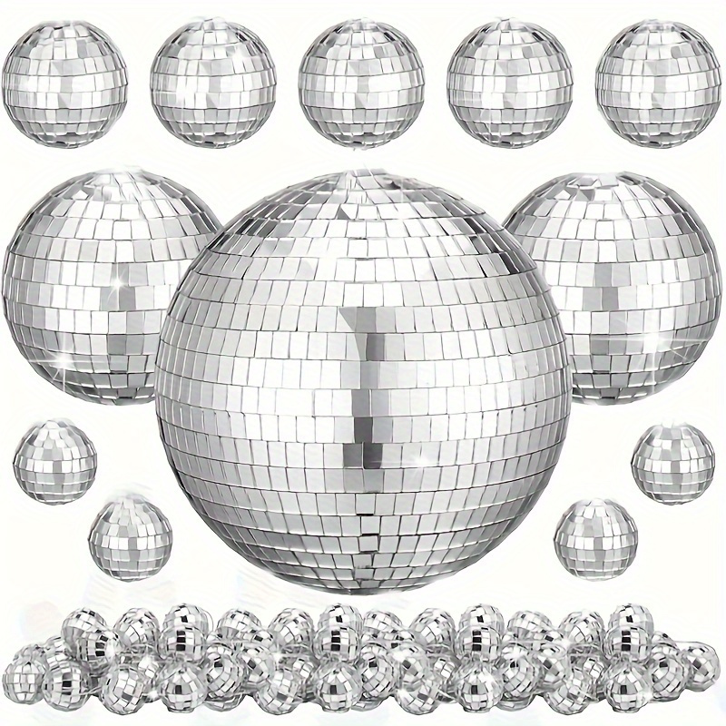 Silvery Disco Ball Set Reflective Glass Balls 70s - Temu