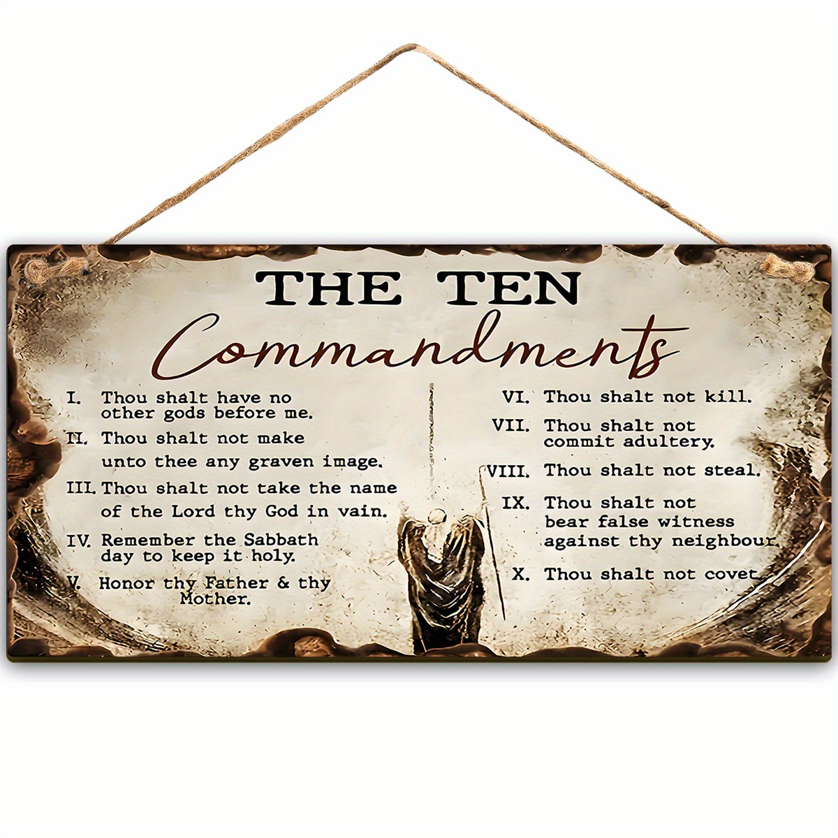 Ten Commandments Wooden Wall Plaque Durable Easy hang Decor - Temu ...