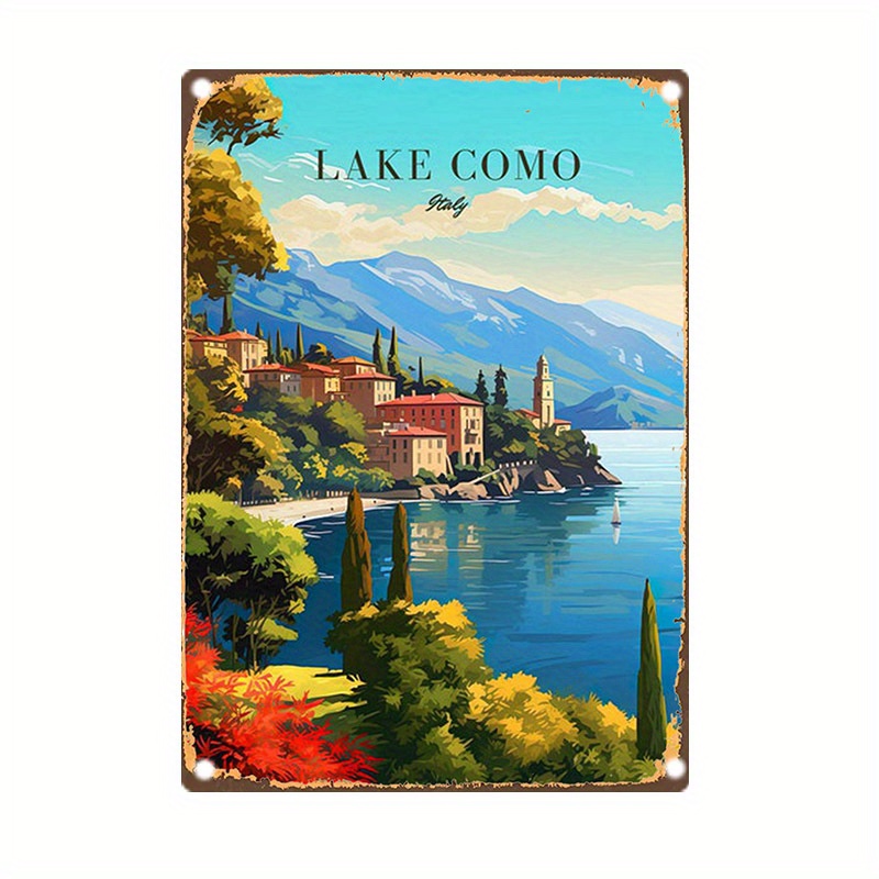 Vintage Aluminum Tin Sign: Lake Como Italy Pre drilled - Temu Canada