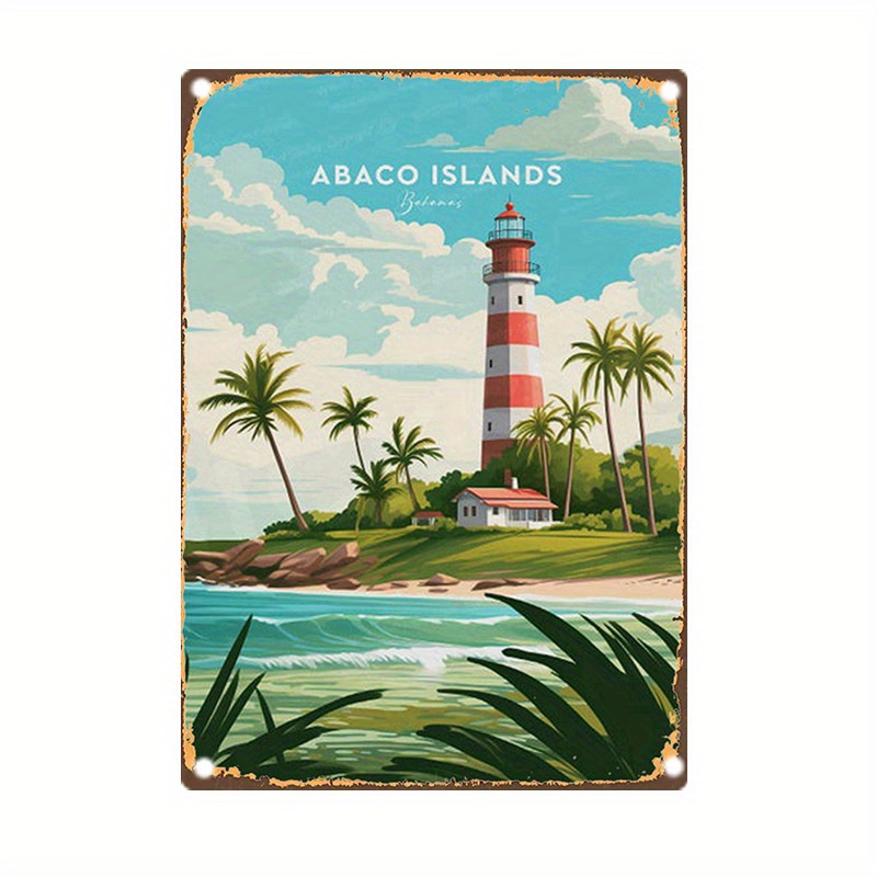 Vintage Aluminum Tin Sign: Islands Lighthouse Pre - Temu Australia