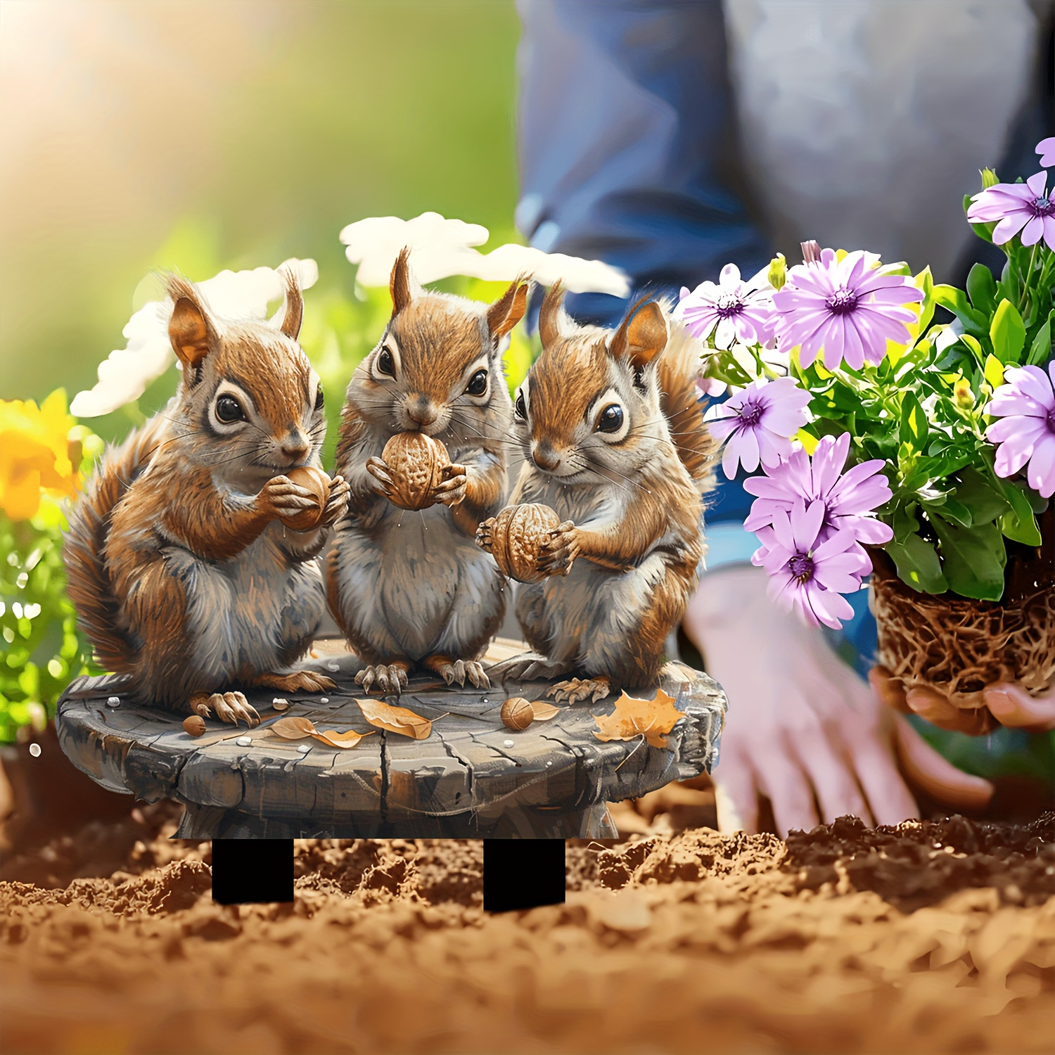 Classic Acrylic Squirrel Garden Stake Trio Cute Squirrels - Temu Ireland