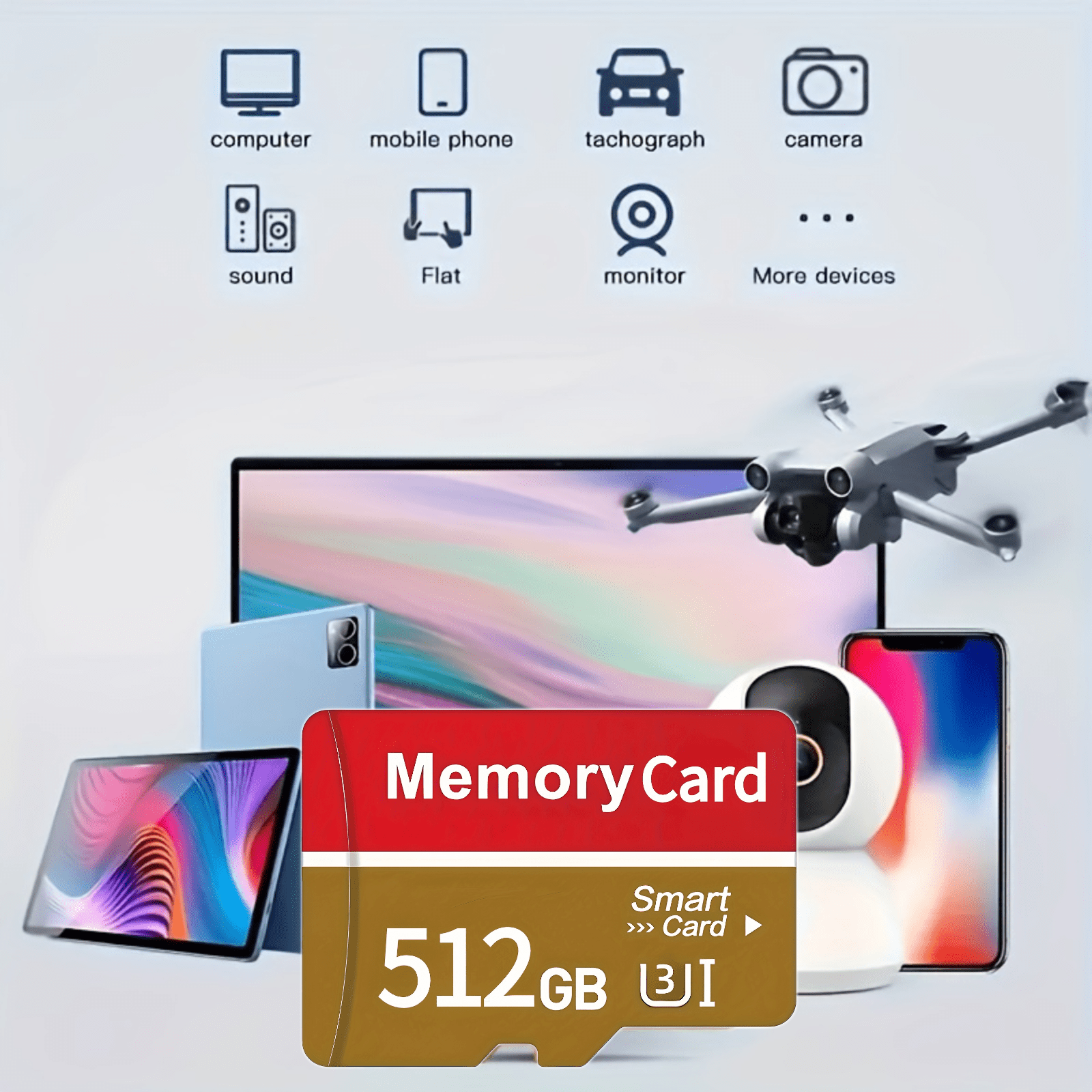 Tf Memory Card 128gb 512gb Card 256gb U3 Tf/sd - Temu