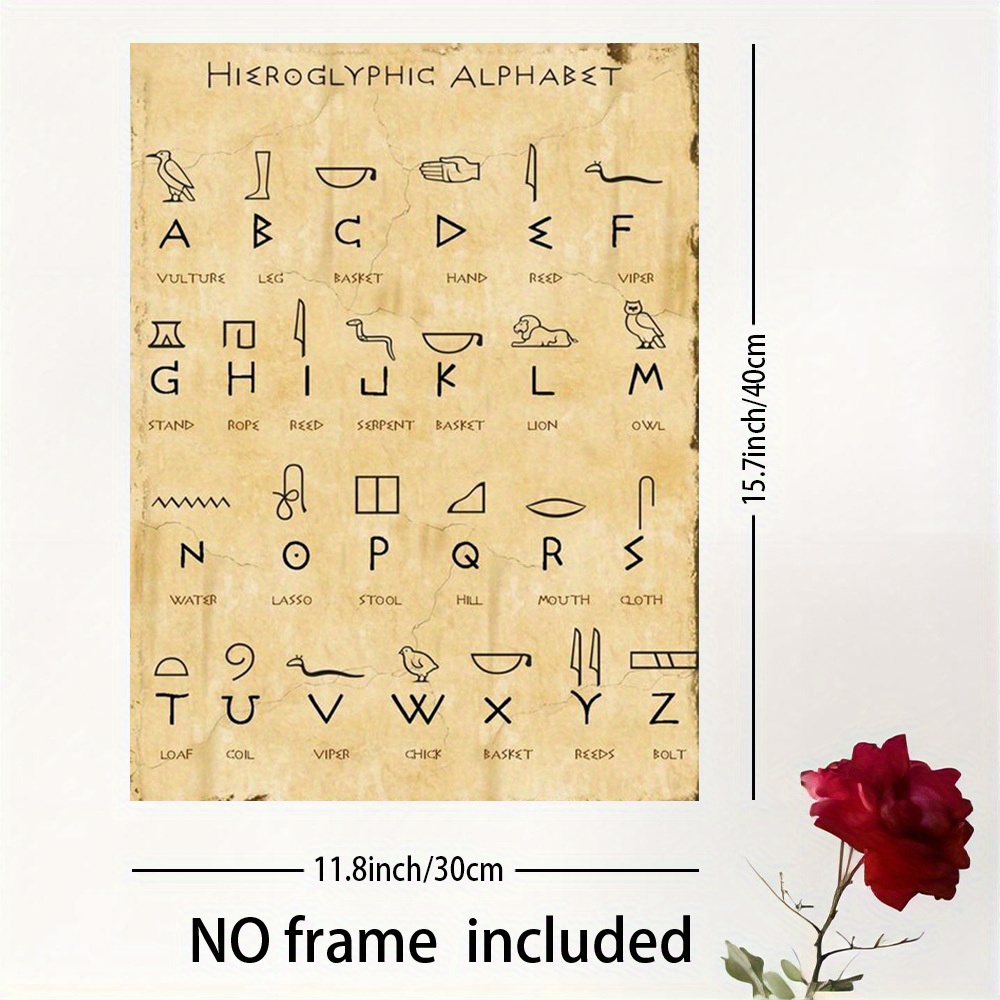 Ancient Egyptian Hieroglyphic Alphabet Poster Educational - Temu