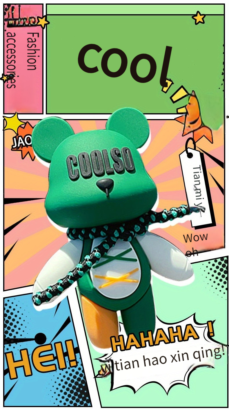 1pc Premium Trendy Cool Cartoon Bear Doll Keychain For Bags Car Keys ...