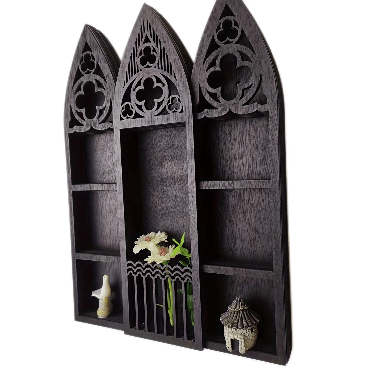 Wood Wall Storage Shelf Vintage Solid Wood Three panel - Temu United ...