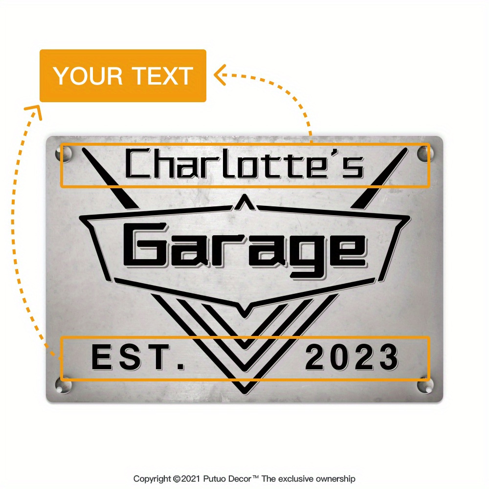Customized]putuo Decor Personalized Garage Sign Custom Name - Temu ...