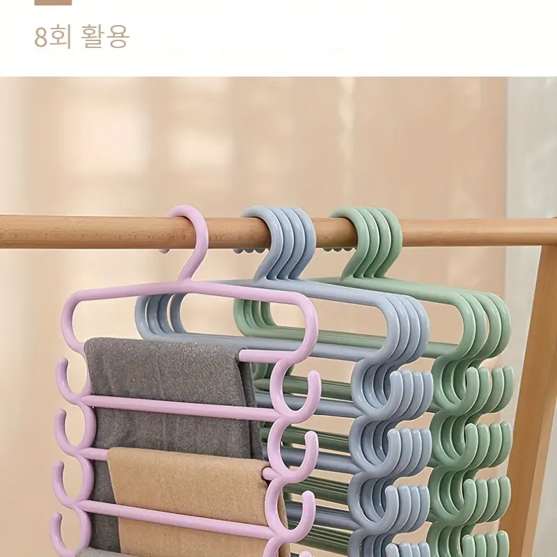 공간 절약형 다층 바지 걸이 내구성 있는 스테인리스 스틸 And Abs 스카프 넥타이 벨트용 미끄럼 방지 디자인 쉬운