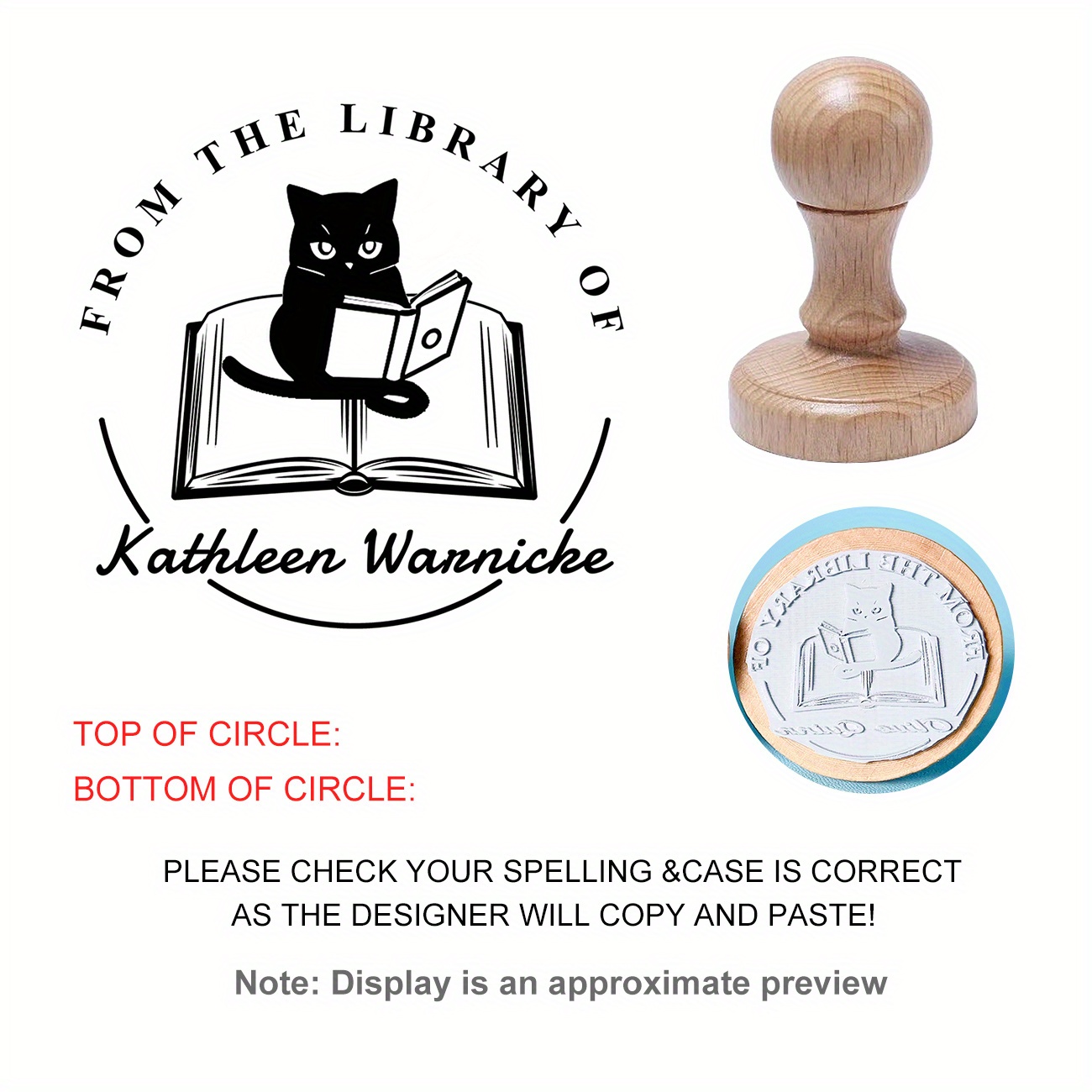 customized book stamp library personalized book wooden - Temu