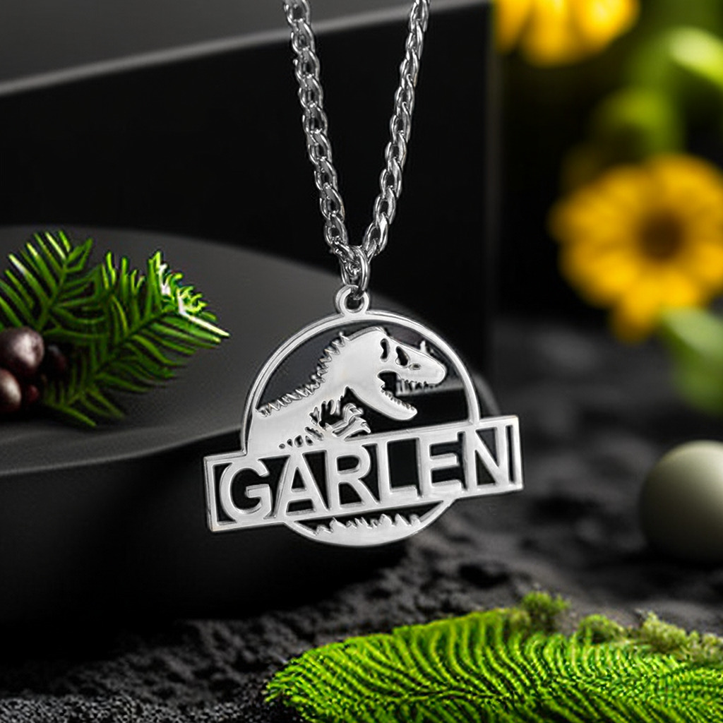 Customized Name Necklace Personalized Dinosaur Decor Pendant - Temu ...