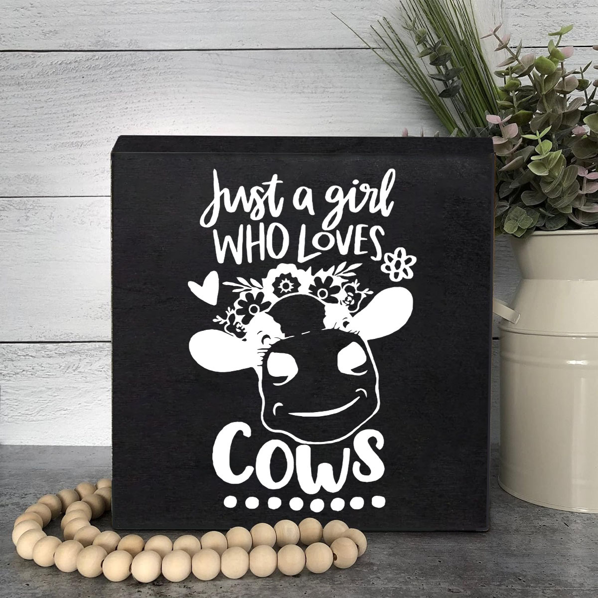 A Girl Love Cows Cow Table Wood Plaque Sign Definition - Temu Mexico
