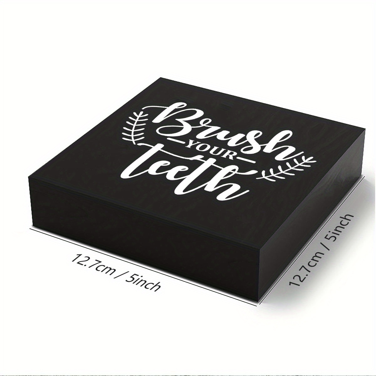 Brush Teeth White/black Bathroom Half Bath Decor Wooden Box - Temu ...