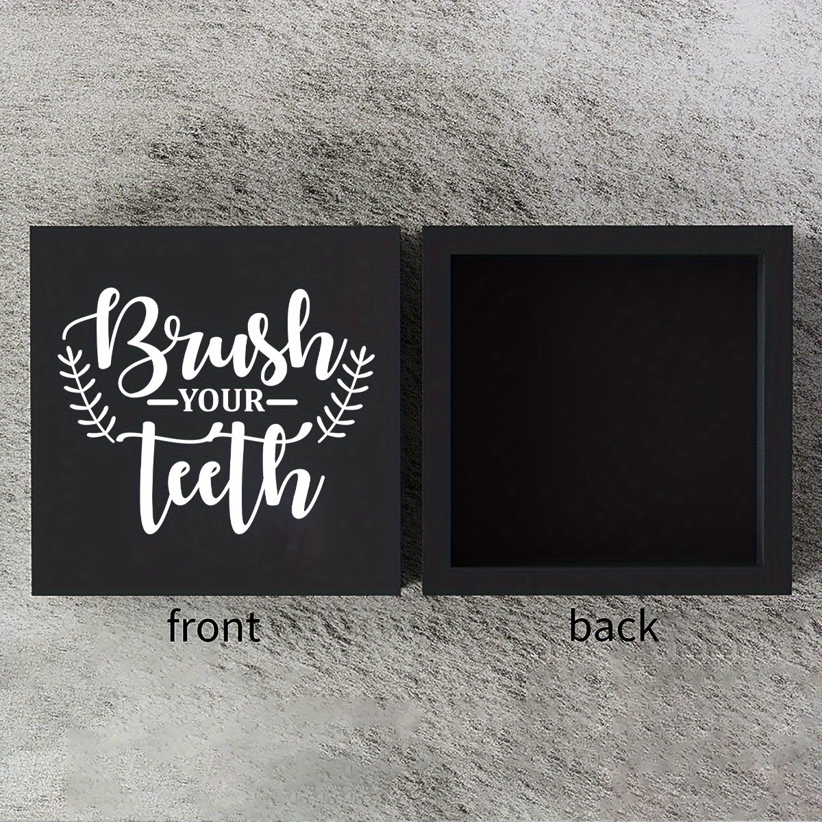 Brush Teeth White/black Bathroom Half Bath Decor Wooden Box - Temu ...