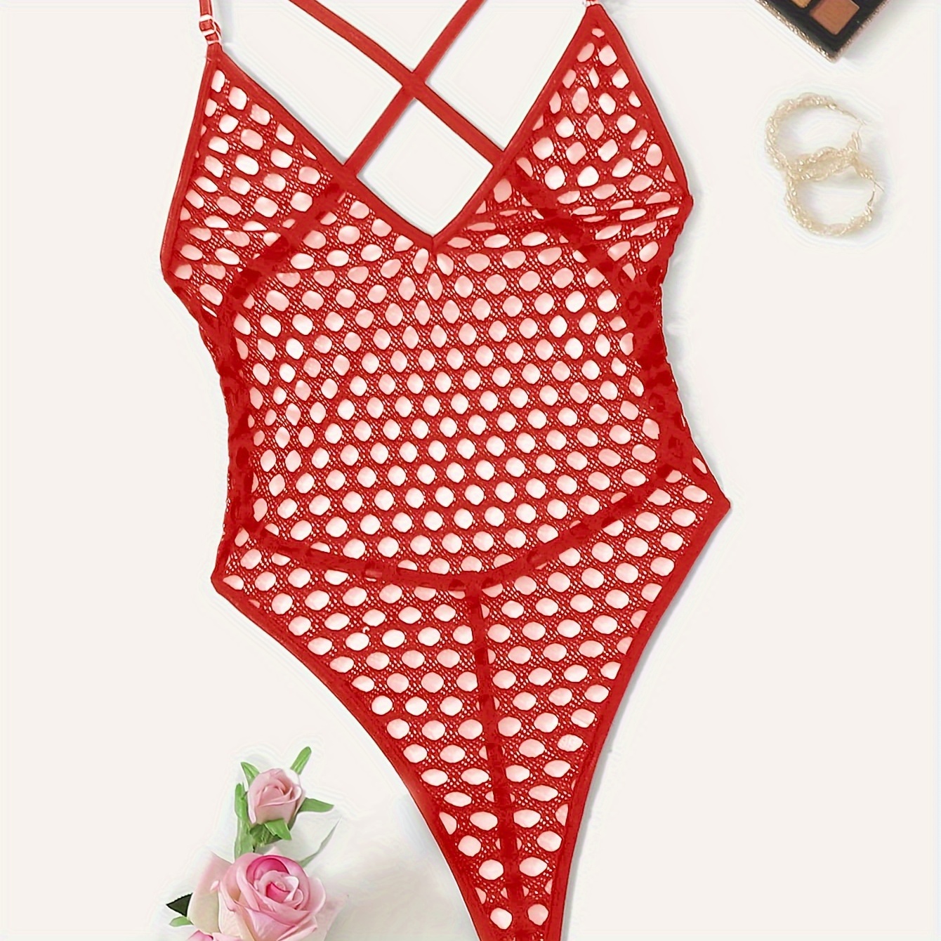 Sexy Bodysuit Rhinestones Fishnet Sexy Lingerie Party Bling - Temu