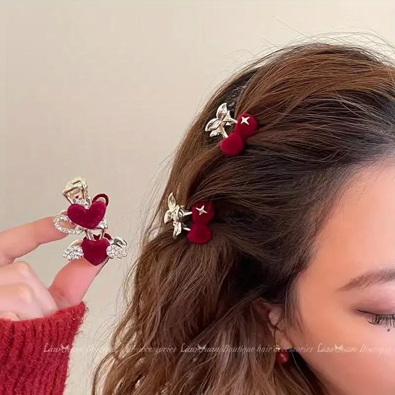 Elegant Velvet Hair Grab Clip Bling Bling Rhinestone Temu United Kingdom