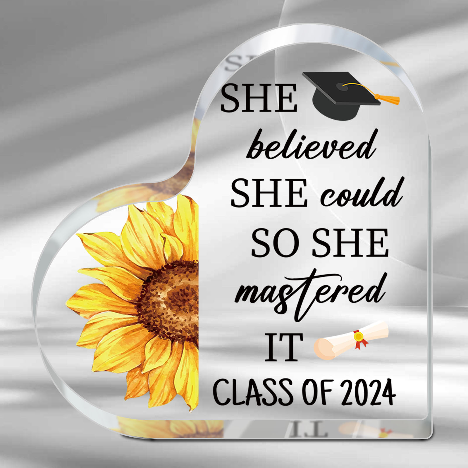 Acrylic Graduation Keepsake Ornament Sunflower Design - Temu Canada