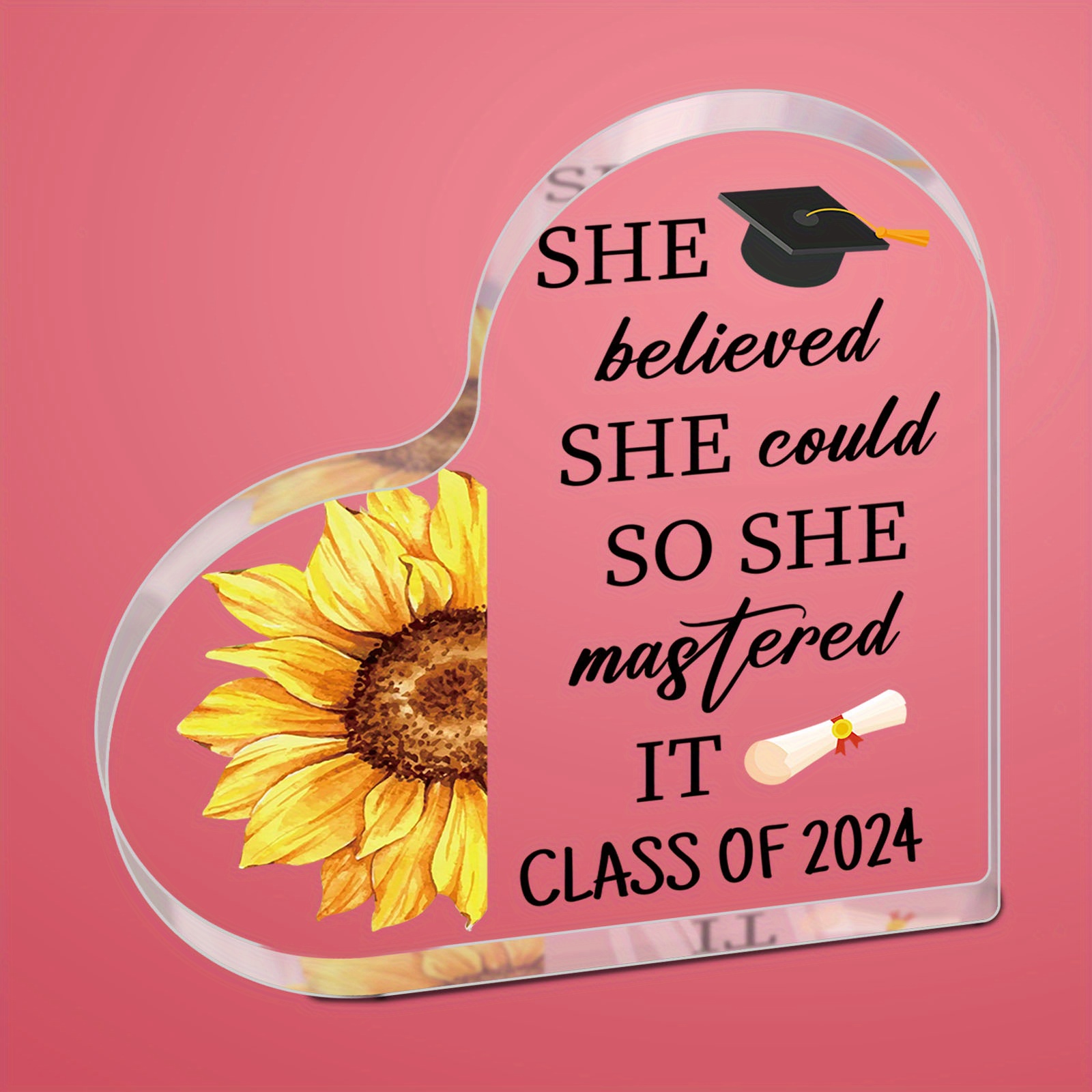 Acrylic Graduation Keepsake Ornament Sunflower Design - Temu Canada