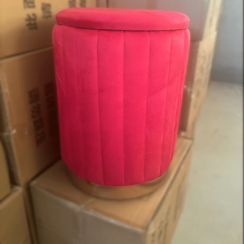 elegant nordic style round storage ottoman golden accents - Temu New ...