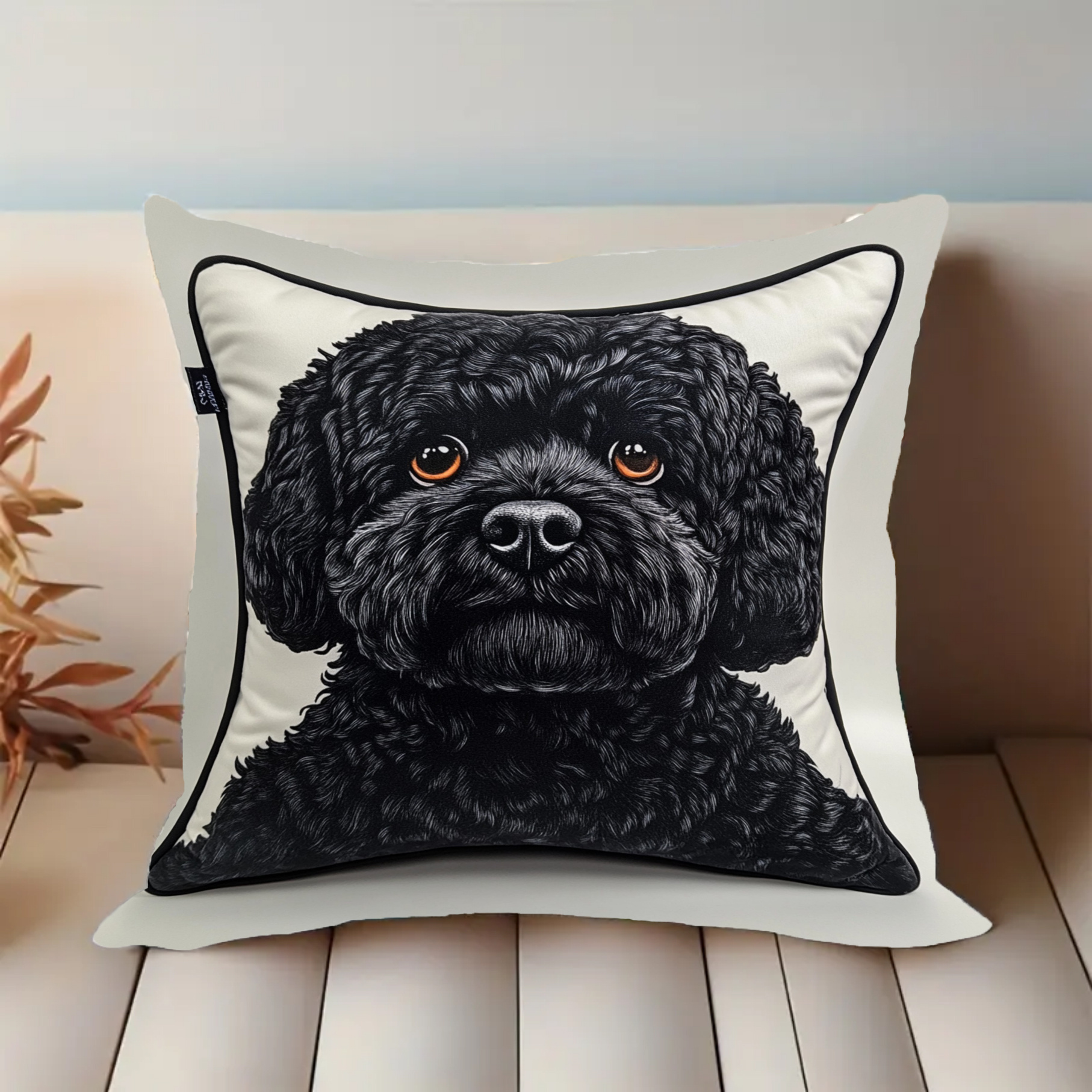 ปลอกหมอนสุนัข Cockapoo สีดำเก๋ 18x18 นิ้ว ผ้านุ่มสั้น - Temu Thailand