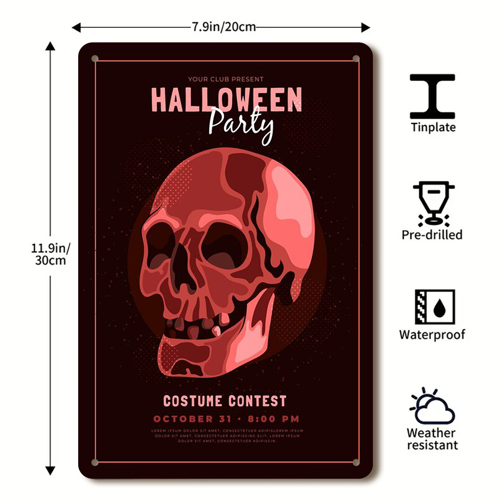 Vintage inspired Halloween Party Tin Sign Metal - Temu