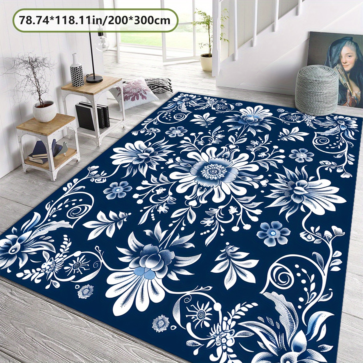 navy rugs sold on Temu United States