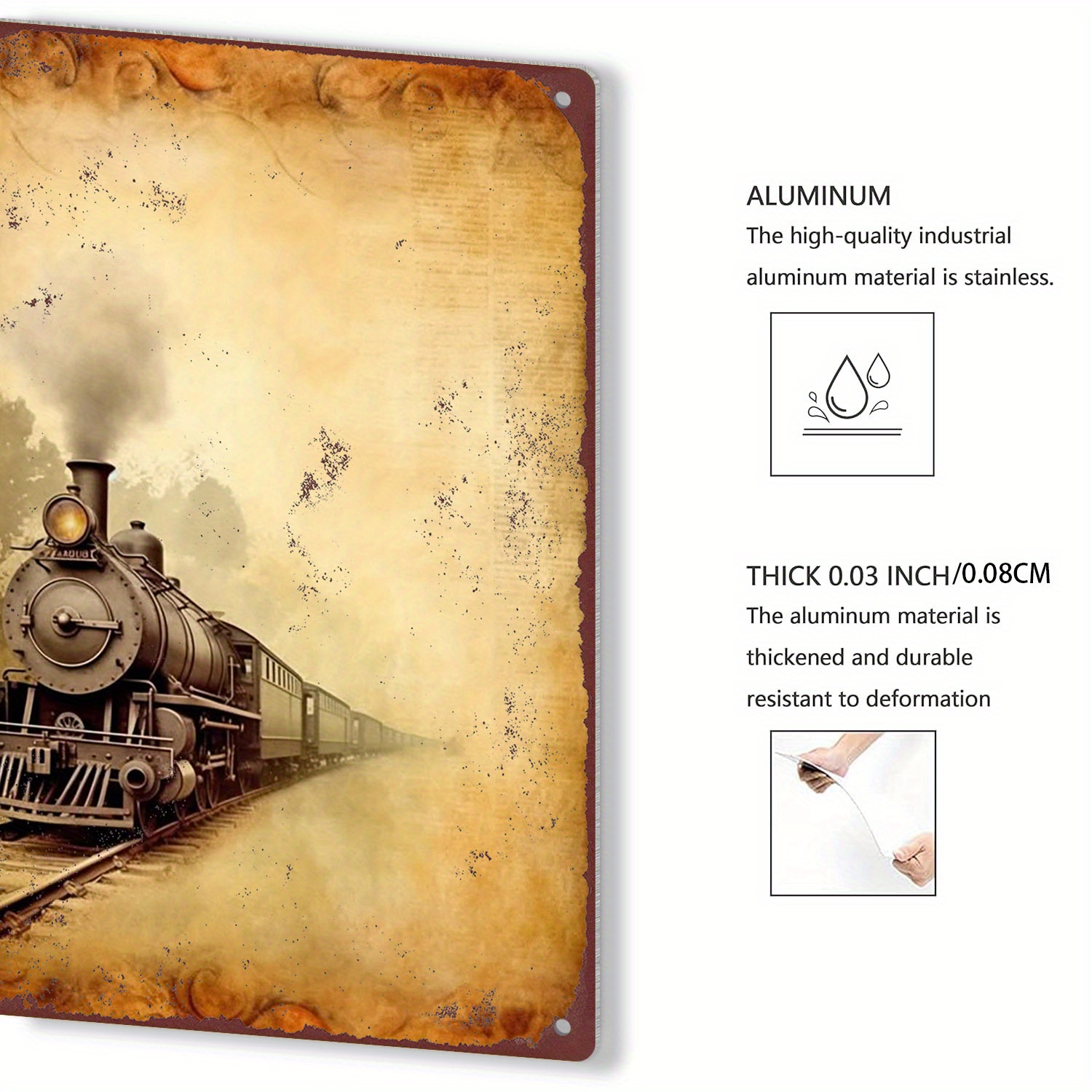 אמנות קיר אלומיניום וינטג' של רכבת THOMAS שלט מתכת עמיד במים - Temu