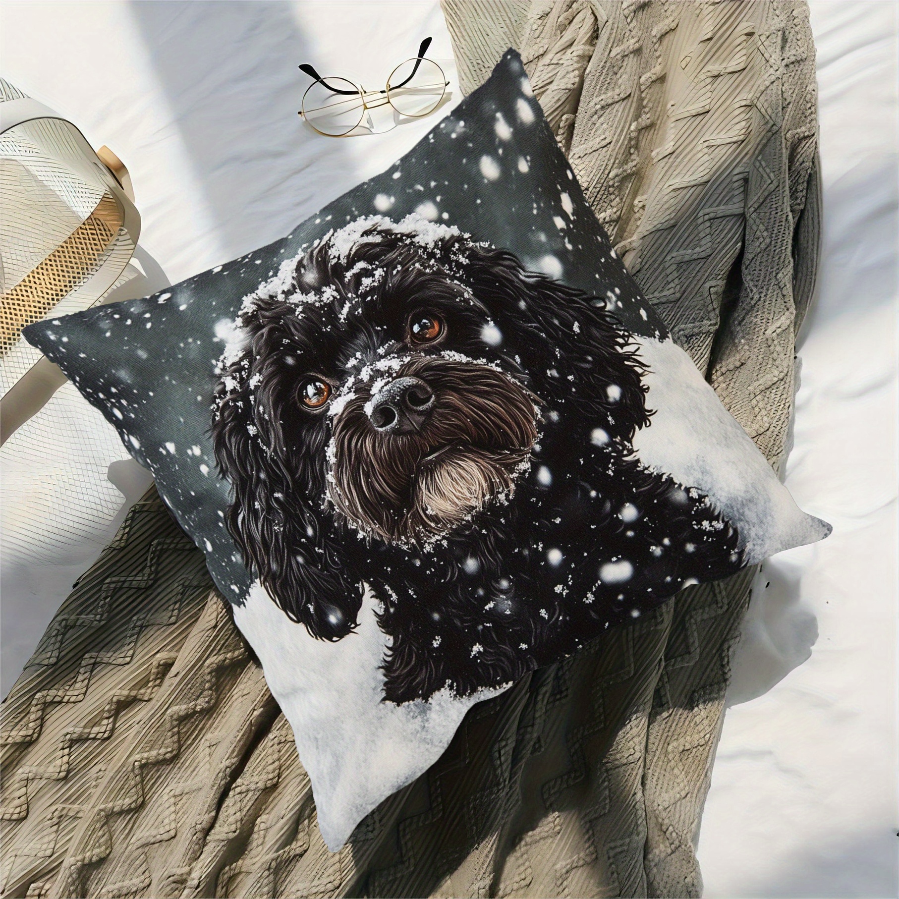 ปลอกหมอนสุนัข Cockapoo สีดำนุ่ม ขนาด 18x18 นิ้ว - Temu Thailand