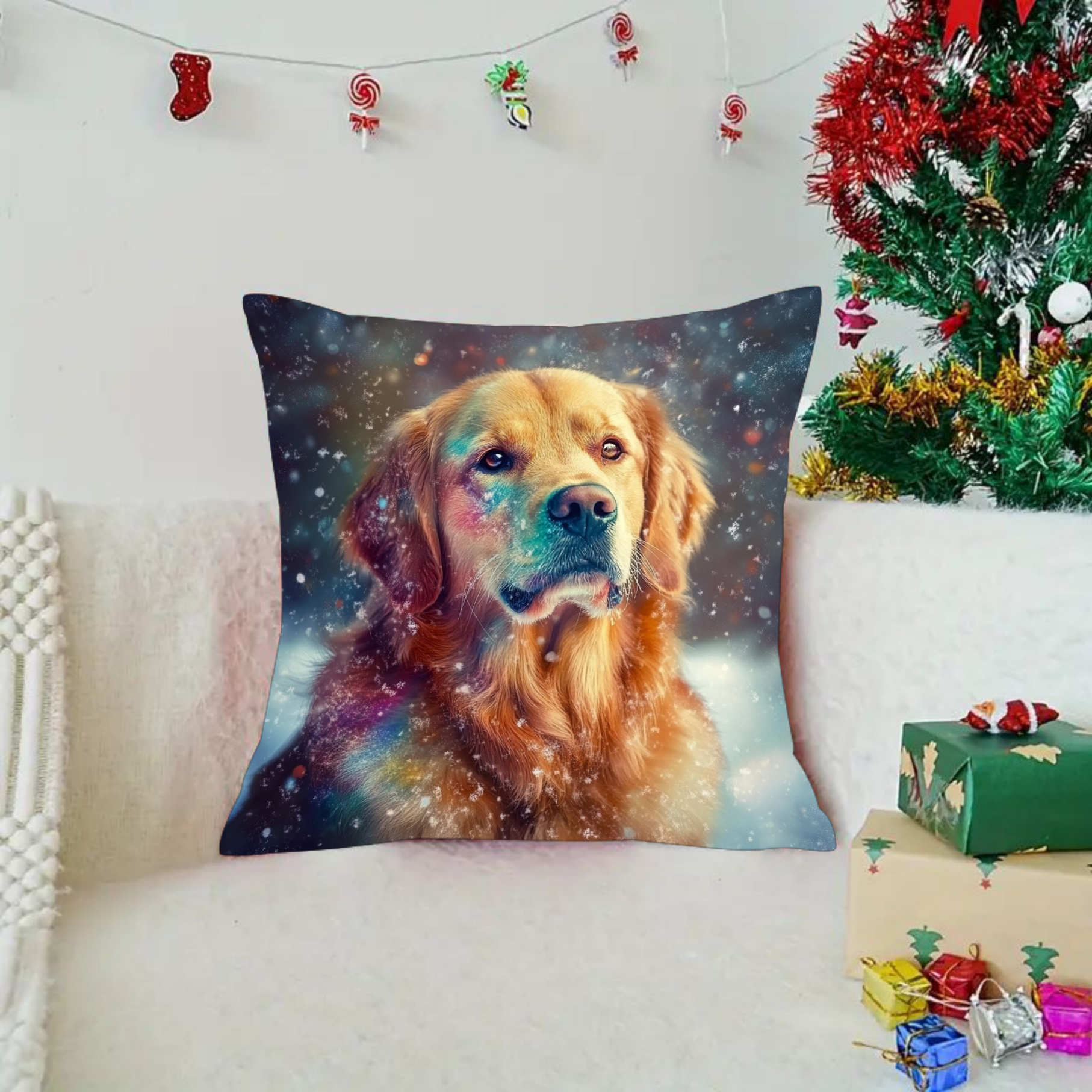 ปลอกหมอนโยนสีสันสดใส Golden Retriever ขนาด 18x18 นิ้ว - Temu Thailand