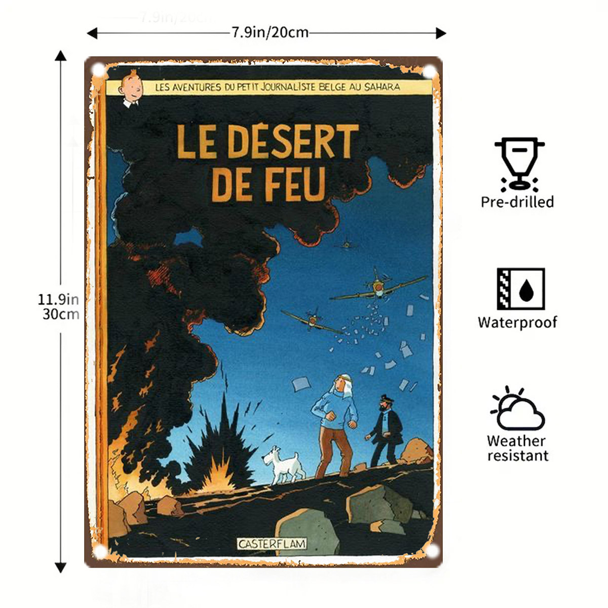 1 ชิ้น ป้ายโลหะสไตล์วินเทจ "Le Desert De Feu" ขนาด 8x12 นิ้ว - Temu Thailand