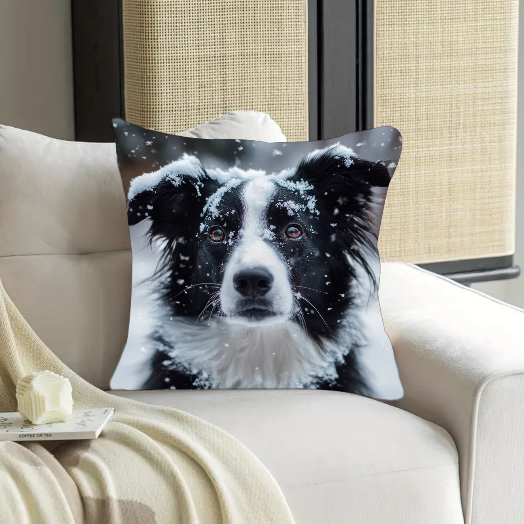 ปลอกหมอนโยนฤดูหนาว border collie 18x18 นิ้ว - Temu Thailand