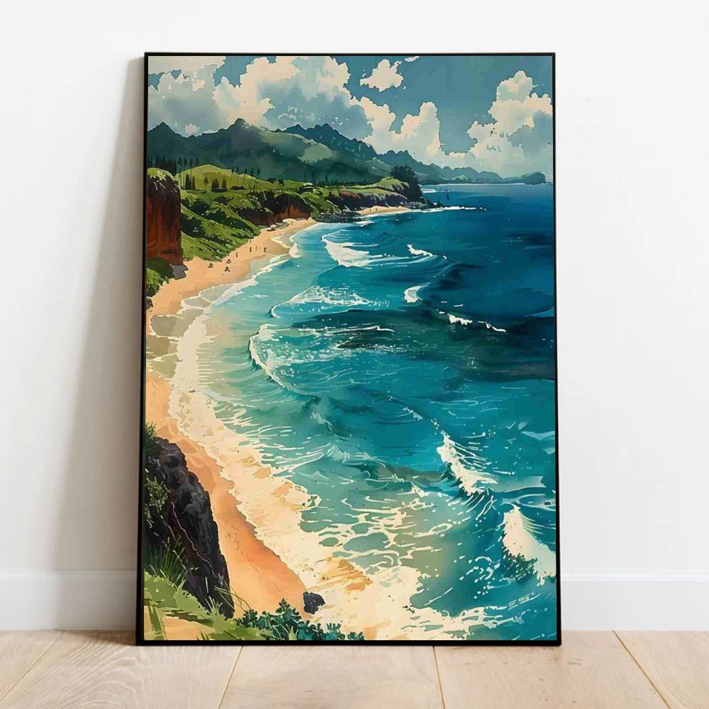 Maui Watercolor Canvas Print Modern - Temu