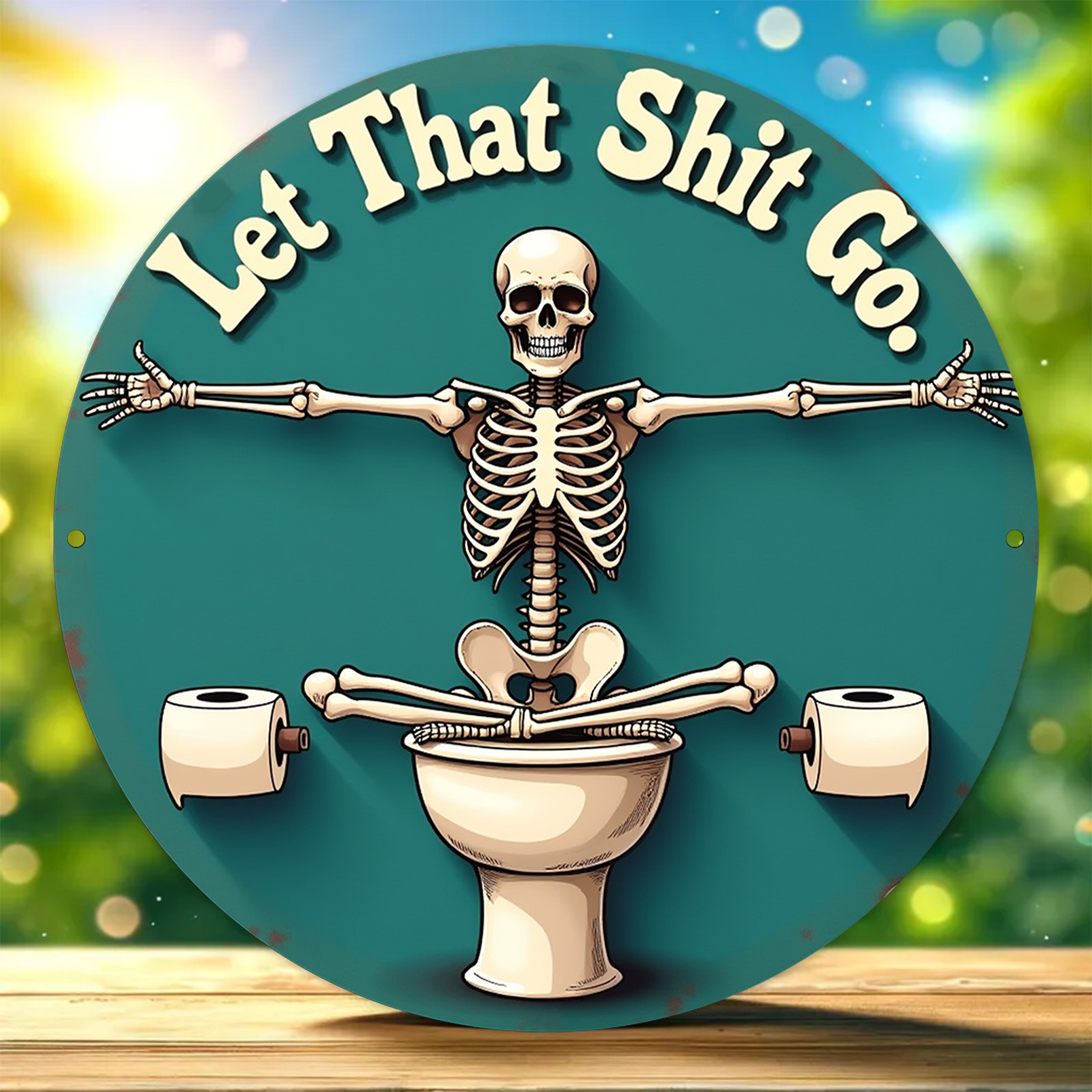 Room Decor "let Go" Skeleton Aluminum Sign - Temu