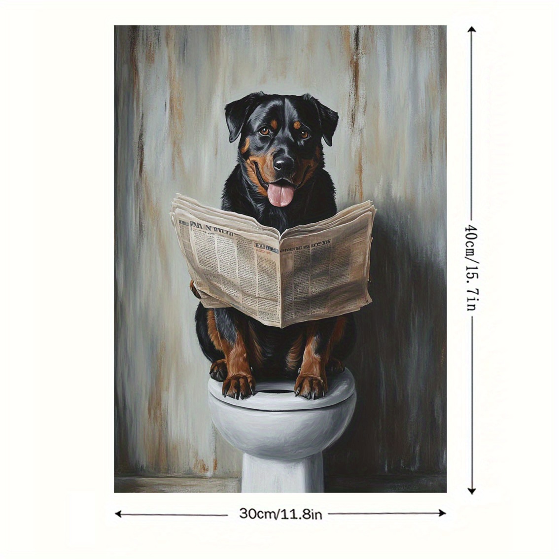 Γοητευτικός Ροτβάιλερ που Διαβάζει Εφημερίδα στο Τουαλέτα - Temu Cyprus