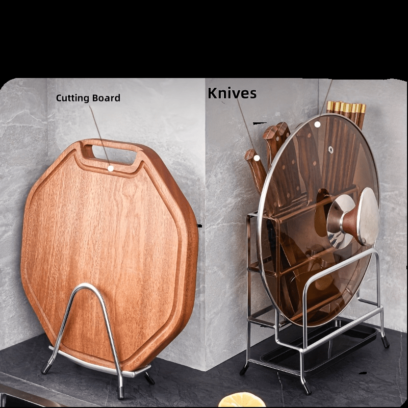Stainless Steel Pot Lid Organizer Rack Brushed - Temu Australia