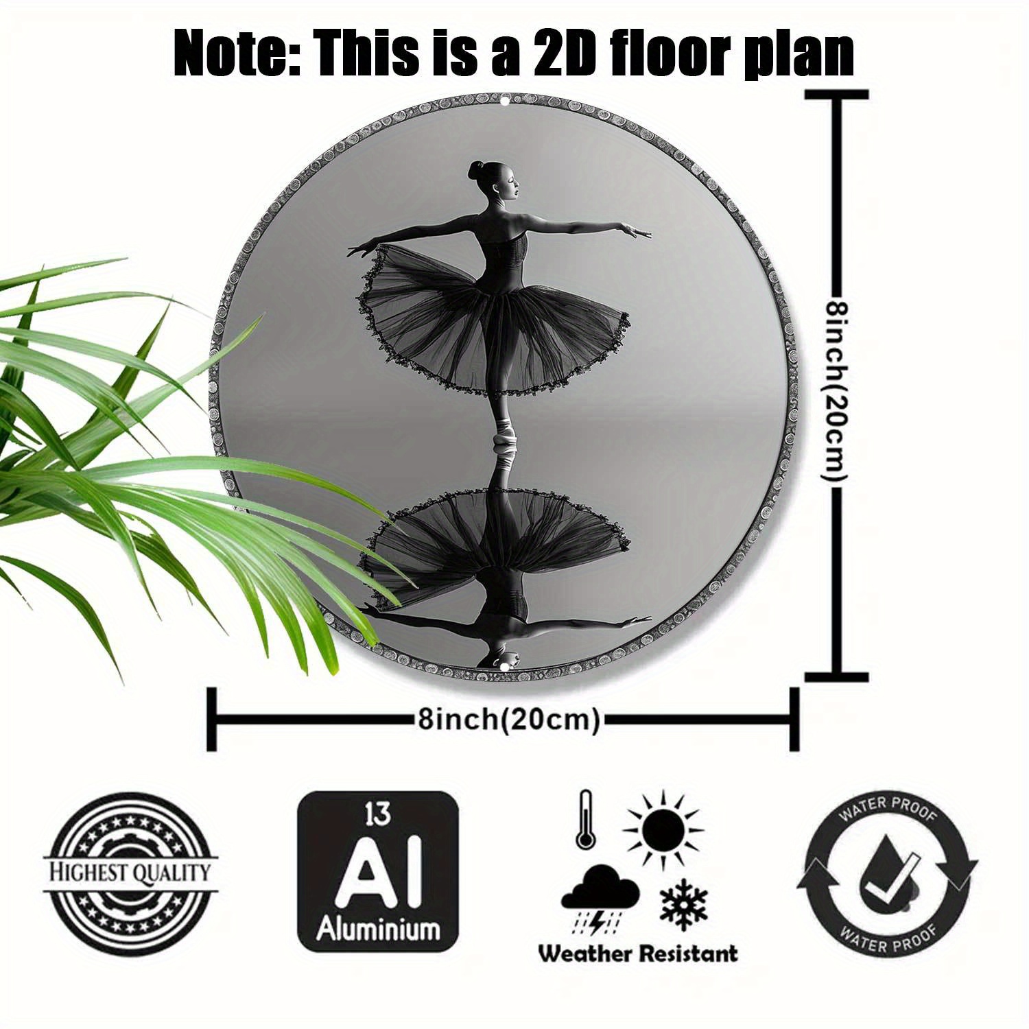 Aluminum Ballerina Wall Art Decor 2d Ballet Dancer Circular - Temu ...