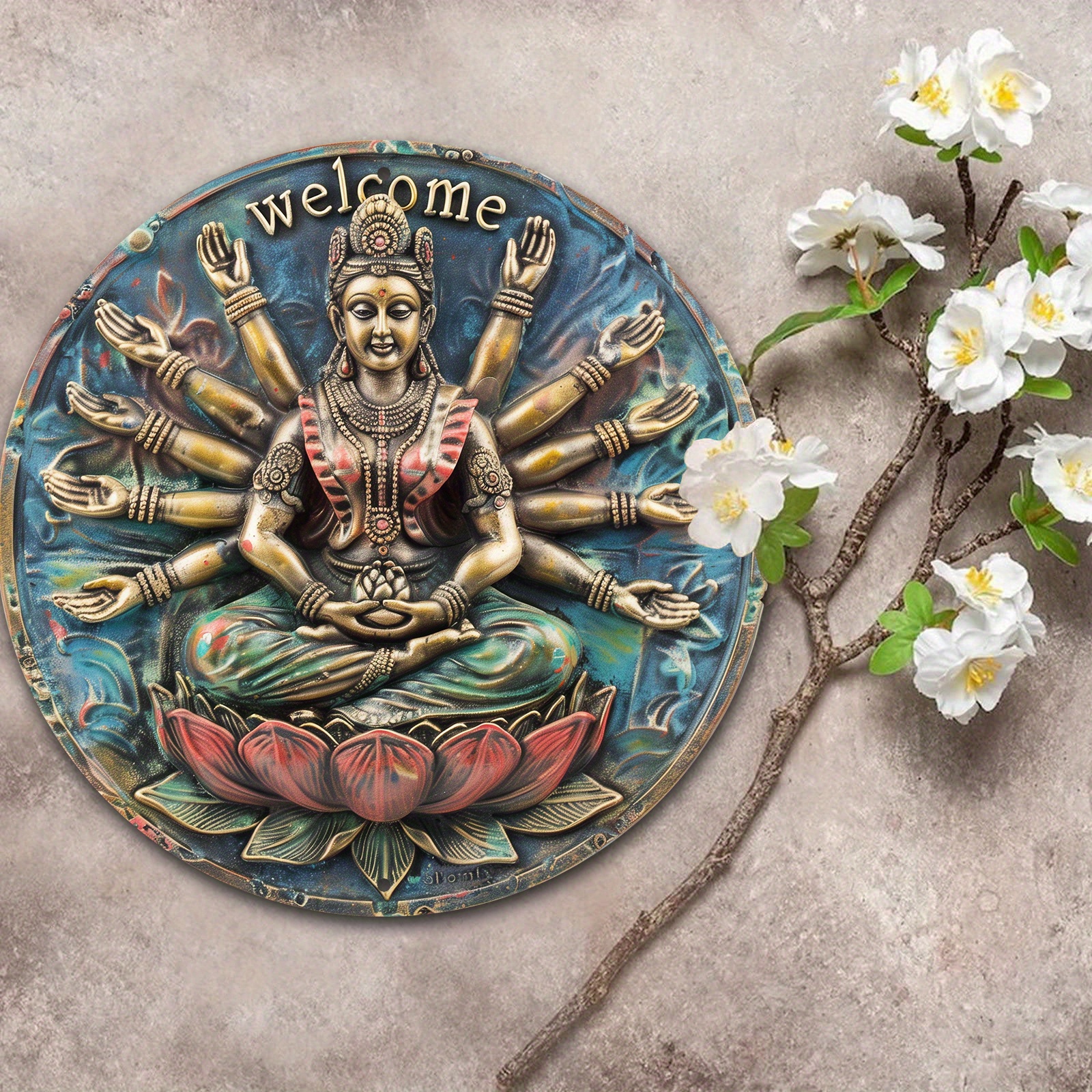 Welcome Multi Goddess Metal Art Sign Vintage Aluminum - Temu Canada