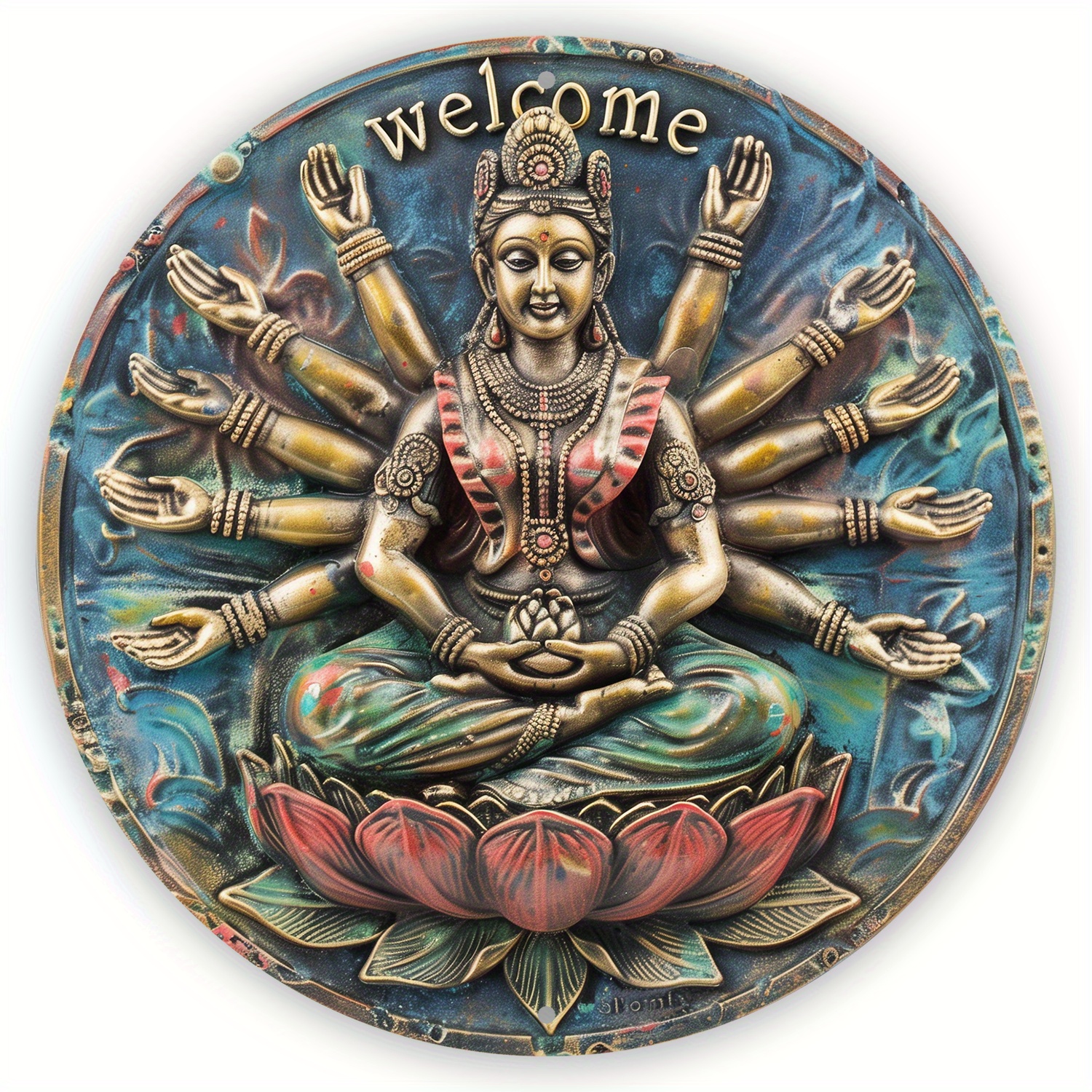 Welcome Multi Goddess Metal Art Sign Vintage Aluminum - Temu Canada