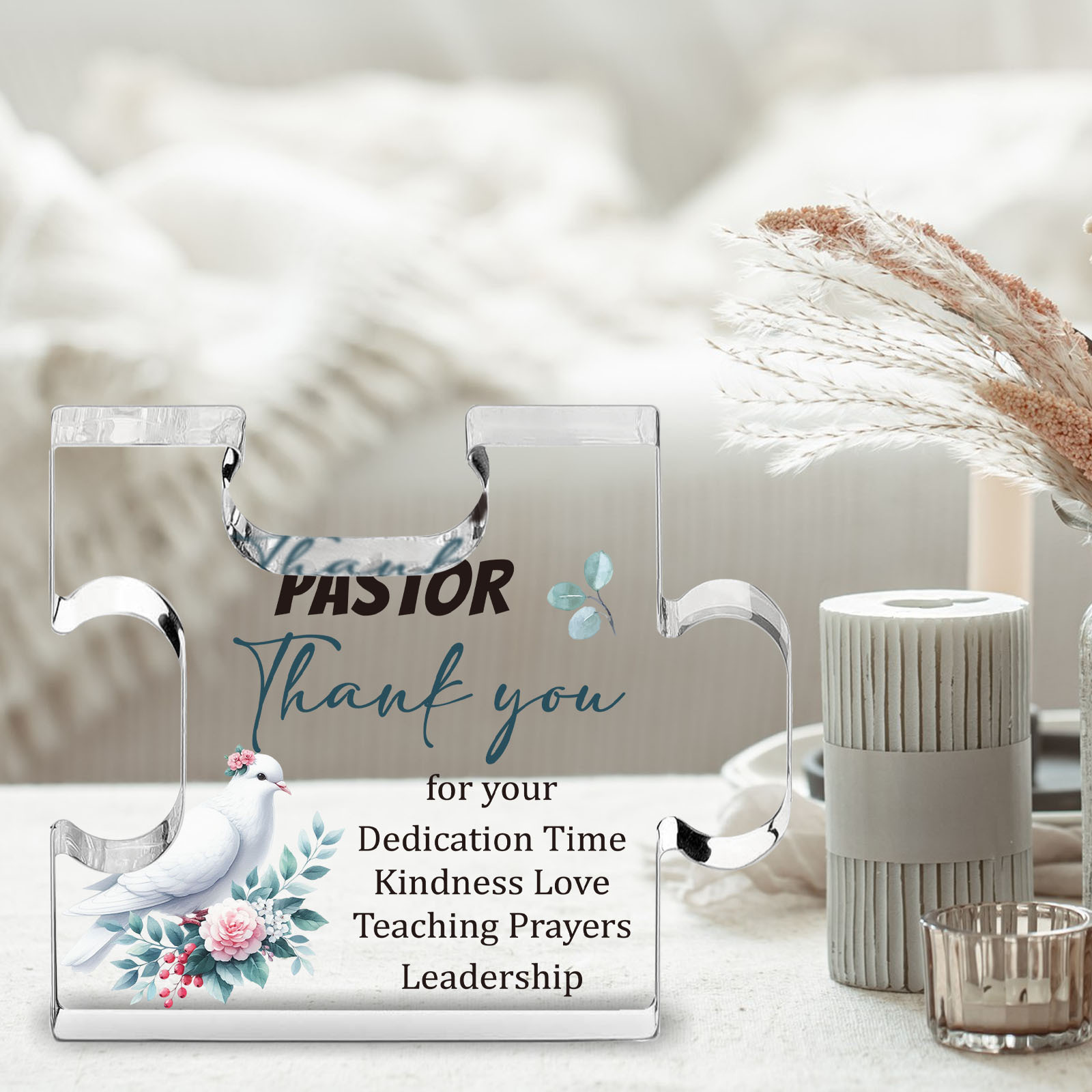 Engraved Acrylic Pastor Appreciation Block Heartfelt Message - Temu Canada