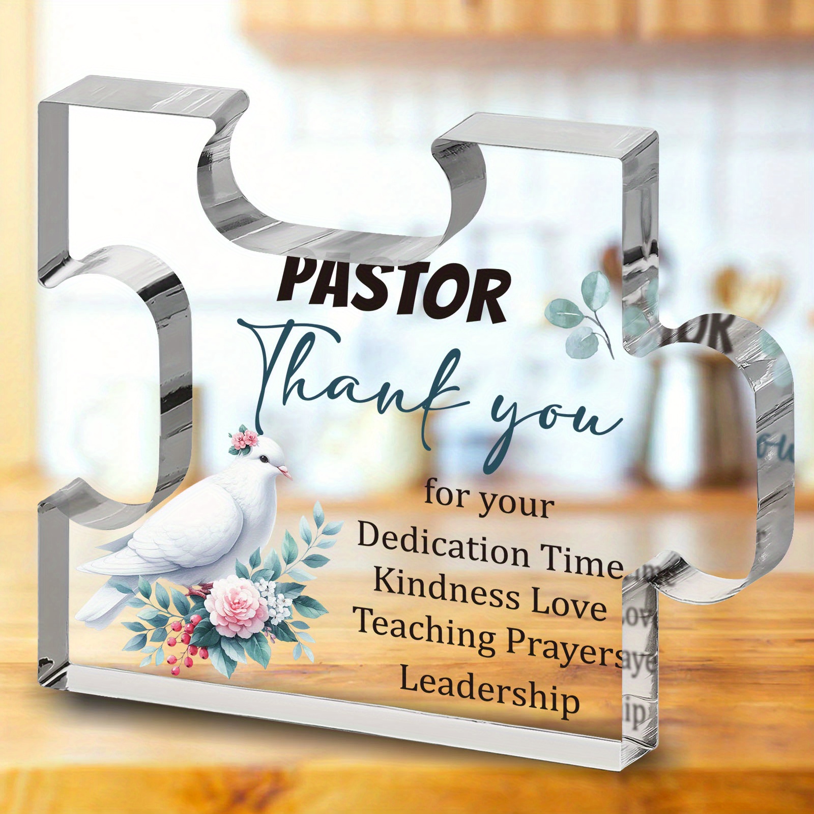 Engraved Acrylic Pastor Appreciation Block Heartfelt Message - Temu Canada