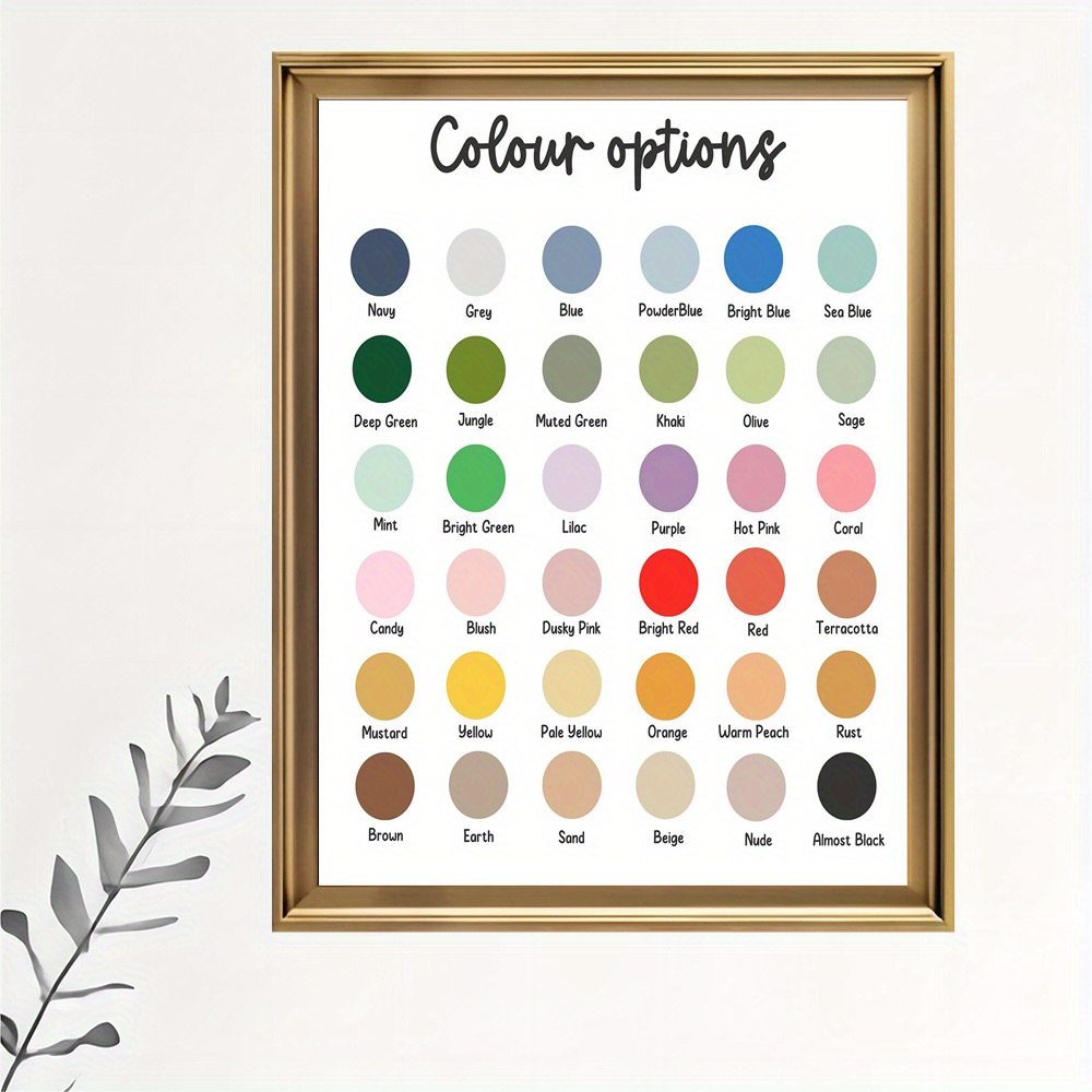 Color Options Chart Poster – Minimalist Educational Canvas - Temu