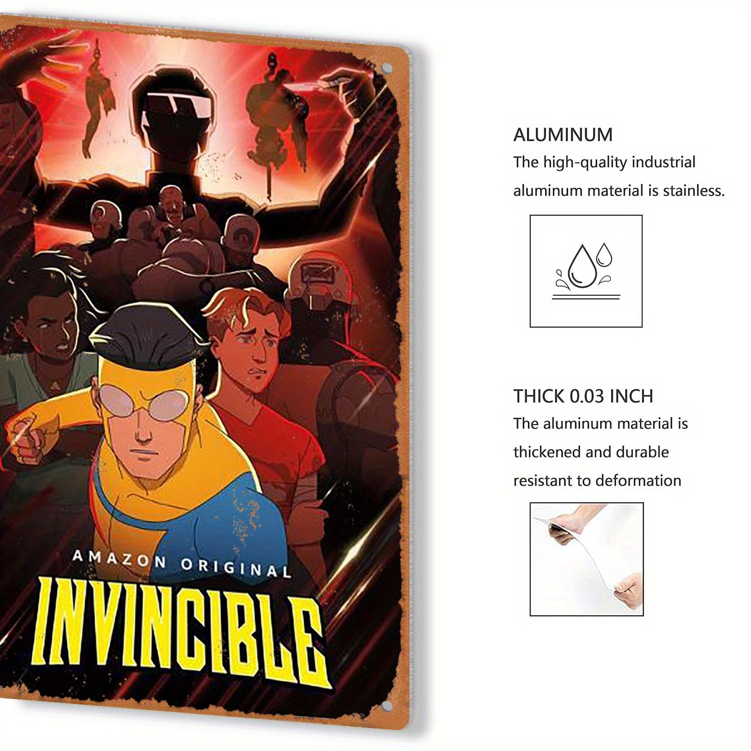 1 יחידה של אמנות קיר מאלומיניום מסדרת Invincible Animated - Temu