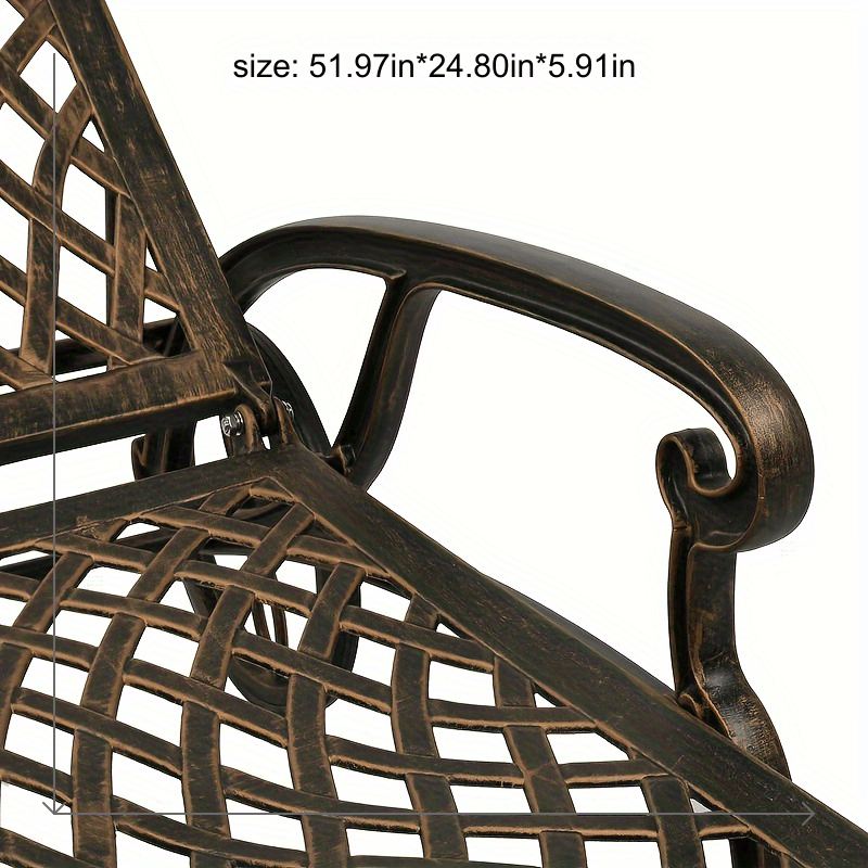 193* 64. 5* 93cm Backrest Adjustable Courtyard Cast Aluminum Lying Bed ...