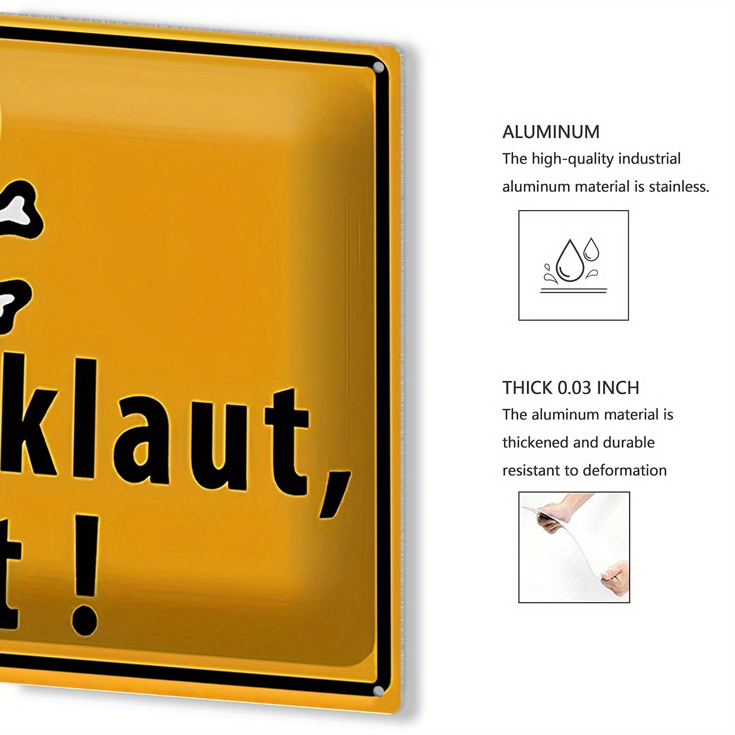 vintage skull warning aluminum sign humorous 'wer - {region_name}