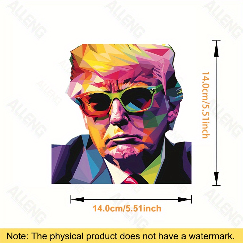 생동감 있는 레트로 트럼프 비닐 데칼 범퍼 창문 및 노트북용 내구성 Pvc 자동차 스티커 홈 데 Temu