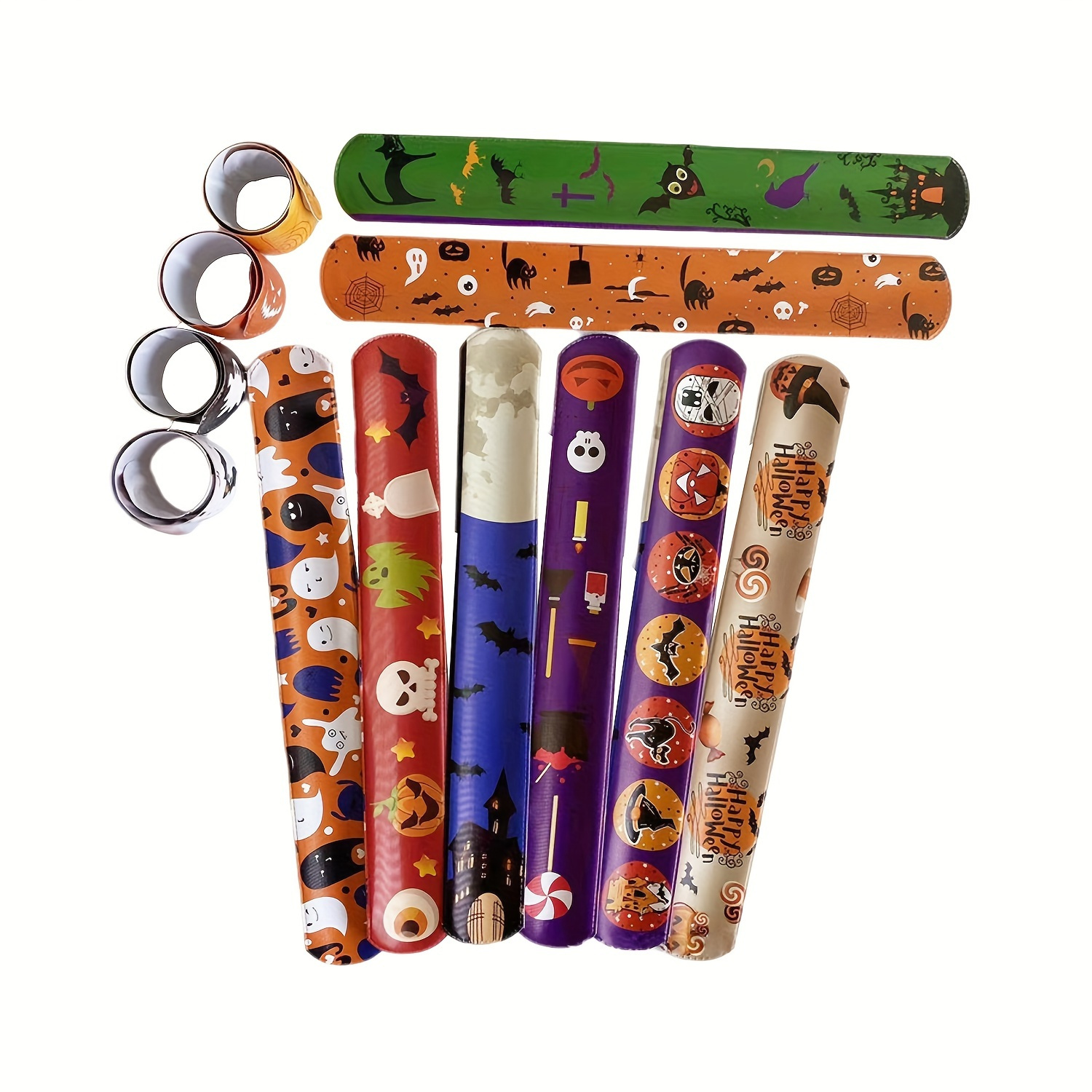 Halloween Slap Bracelets Assorted Pumpkin Zombie Witch - Temu Canada