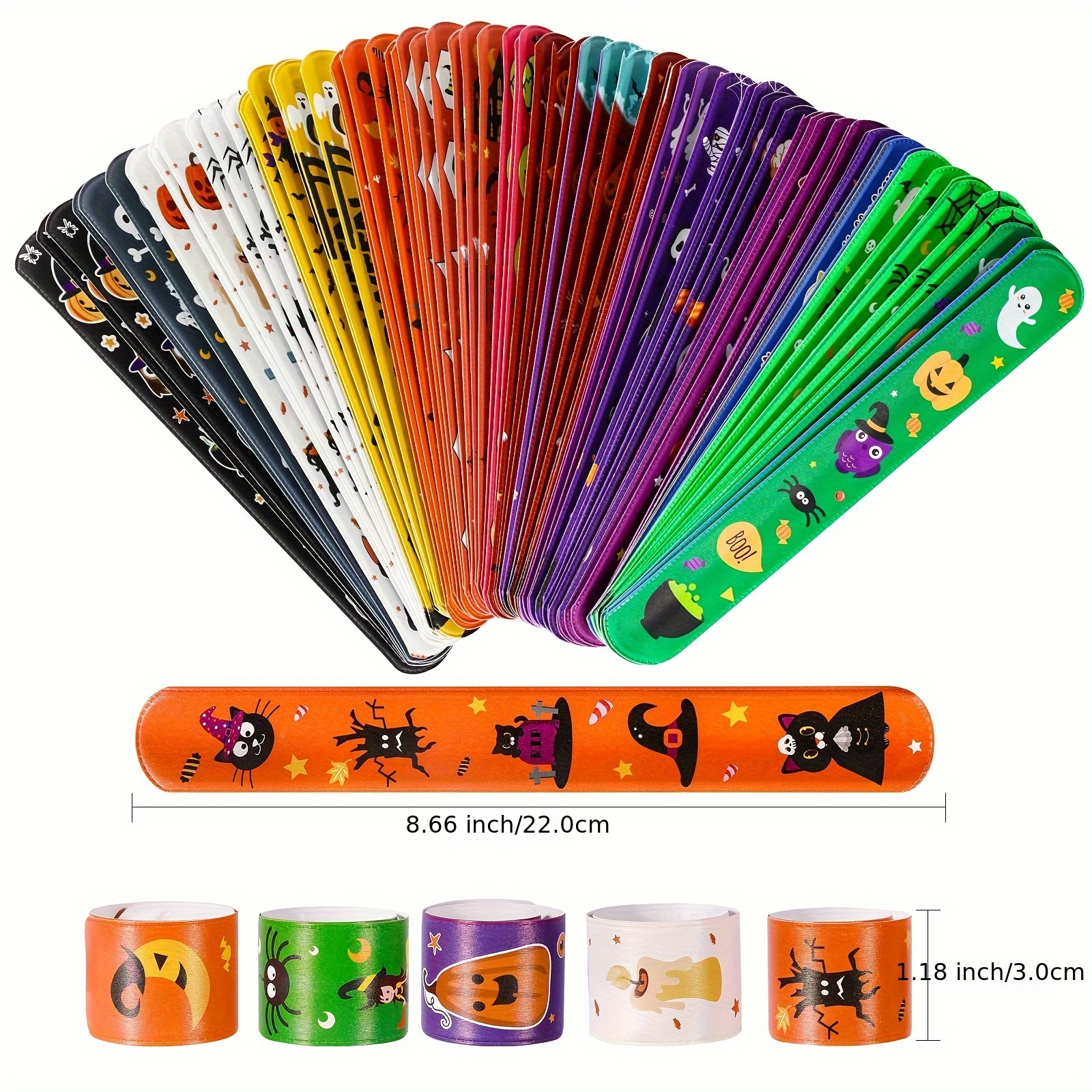 Halloween Slap Bracelets Assorted Pumpkin Zombie Witch - Temu Canada