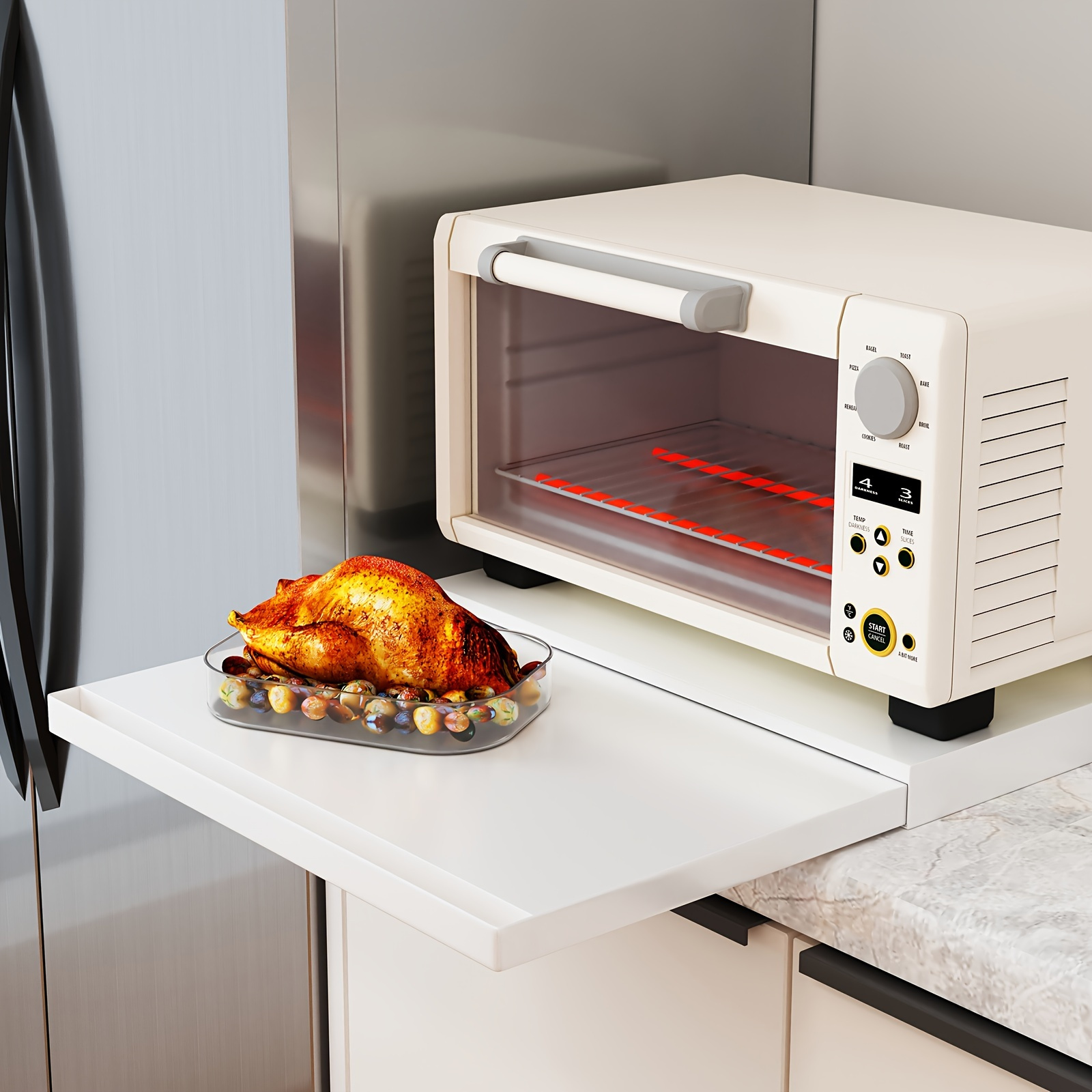 Multipurpose Kitchen Microwave Oven Rack Pull Storage Drawer - Temu New ...